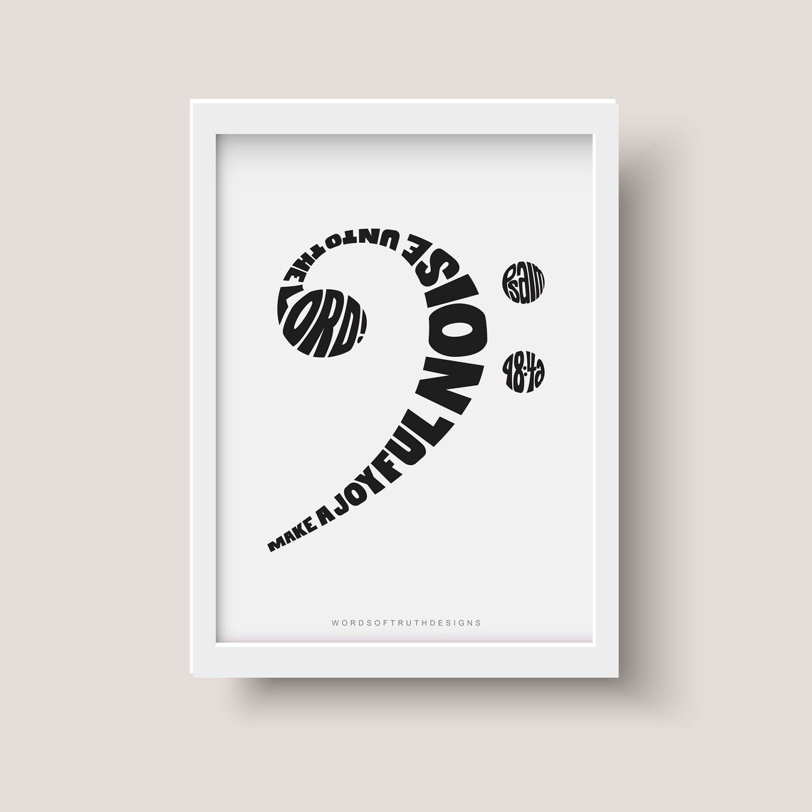 DIGITAL Bass Clef Music Scripture Bible Verse Word Art for | Etsy