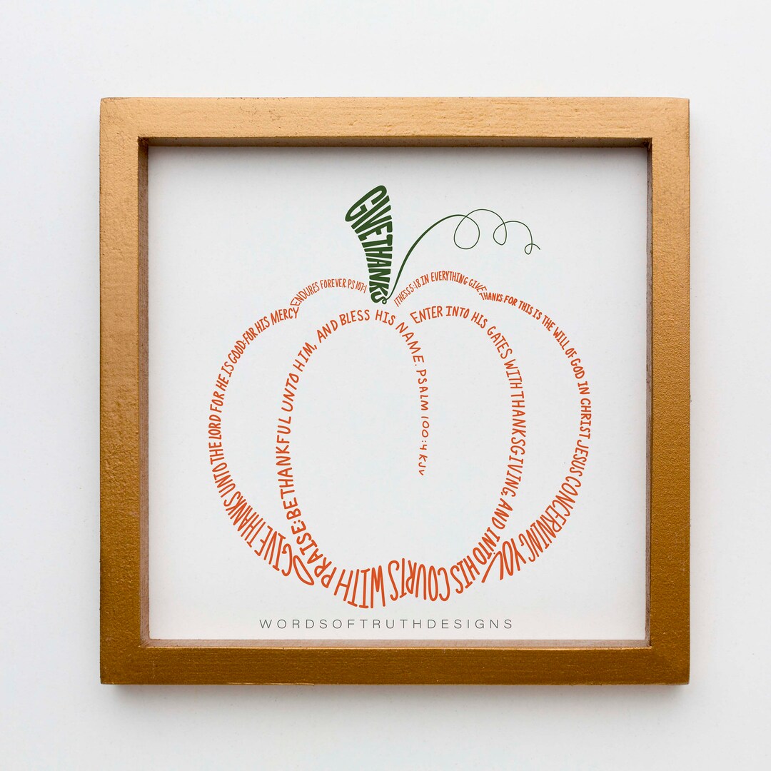 Thanksgiving Scripture Word Art Print With Psalm 100, Psalm 107, and 1 ...