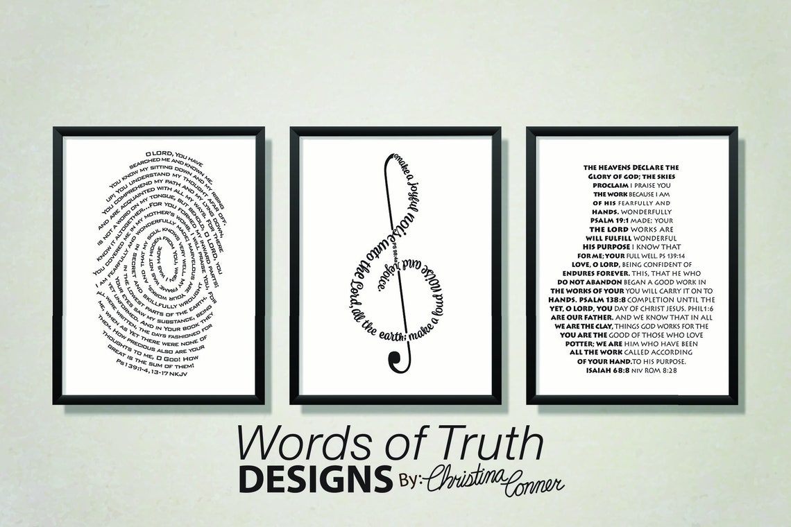 Pottery Modern Christian Artwork Biblical Wall Art With Psalm - Etsy