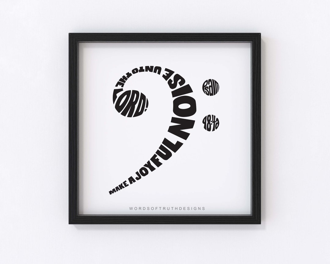 Bass Clef Music Scripture Bible Verse Word Art for Trombone, Cello ...