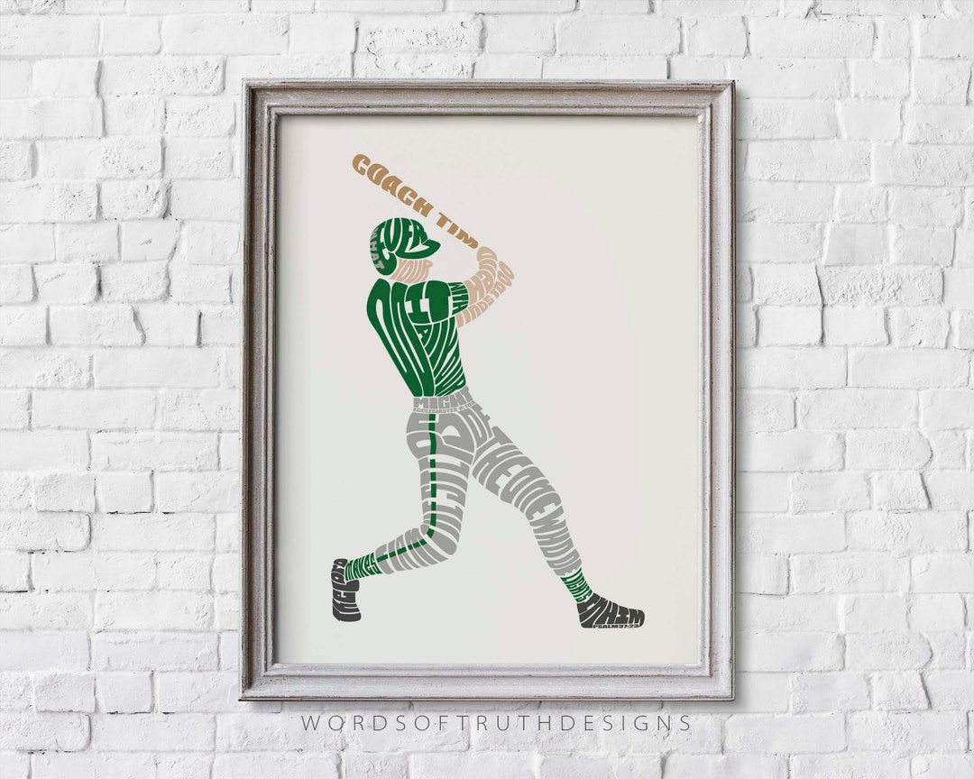 Personalized Baseball Player Gift, Athlete Bible Verse Scripture Word ...