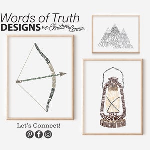 Bow and Arrow Scripture Art Print for Christian Hunter Gift, Bow and ...