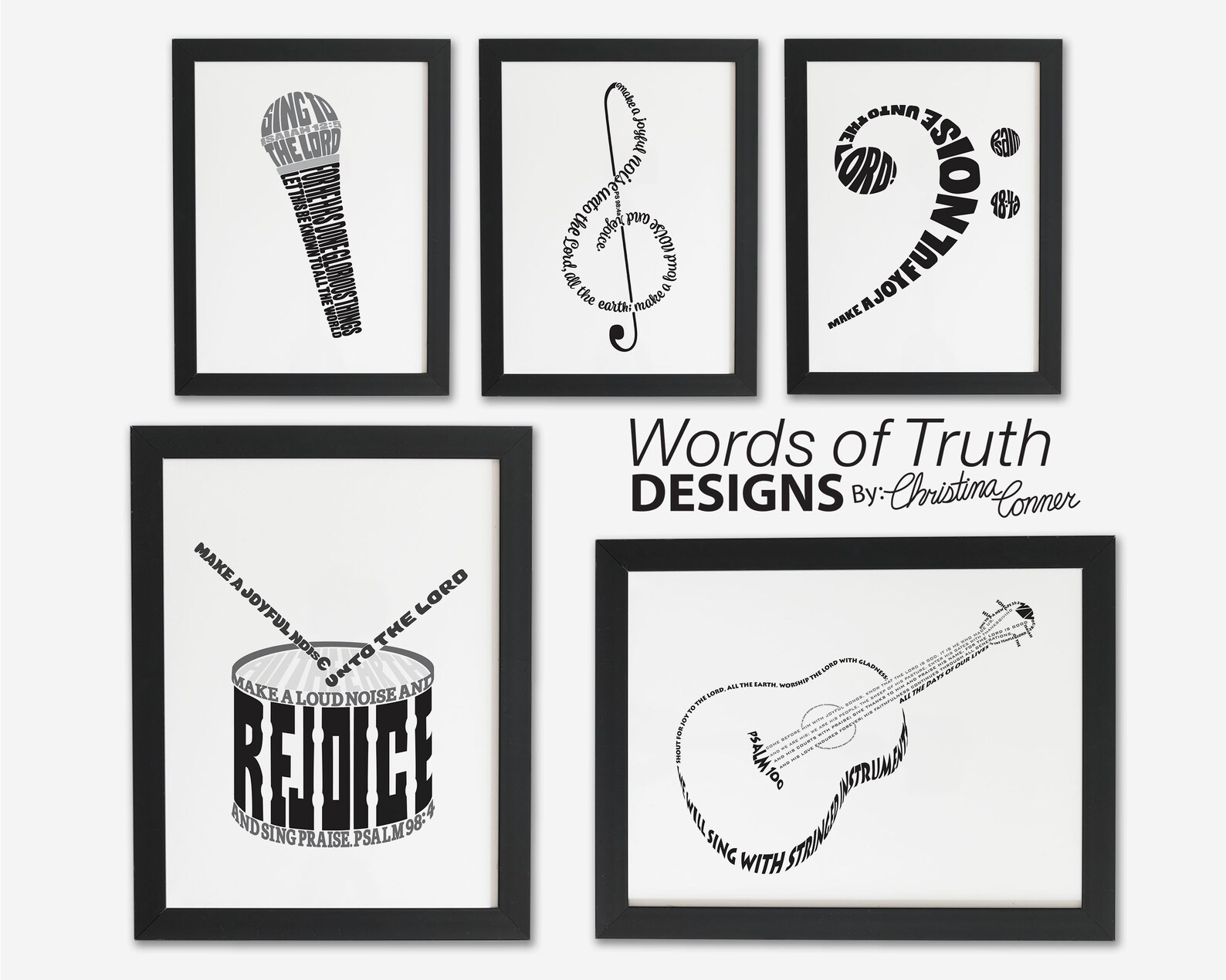 DIGITAL Drum Scripture Word Art Psalm 98 Make a Joyful Noise - Etsy