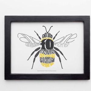 DIGITAL Ephesians 4:32 Bee Kind Print, Bee Wall Art Print, Scripture ...