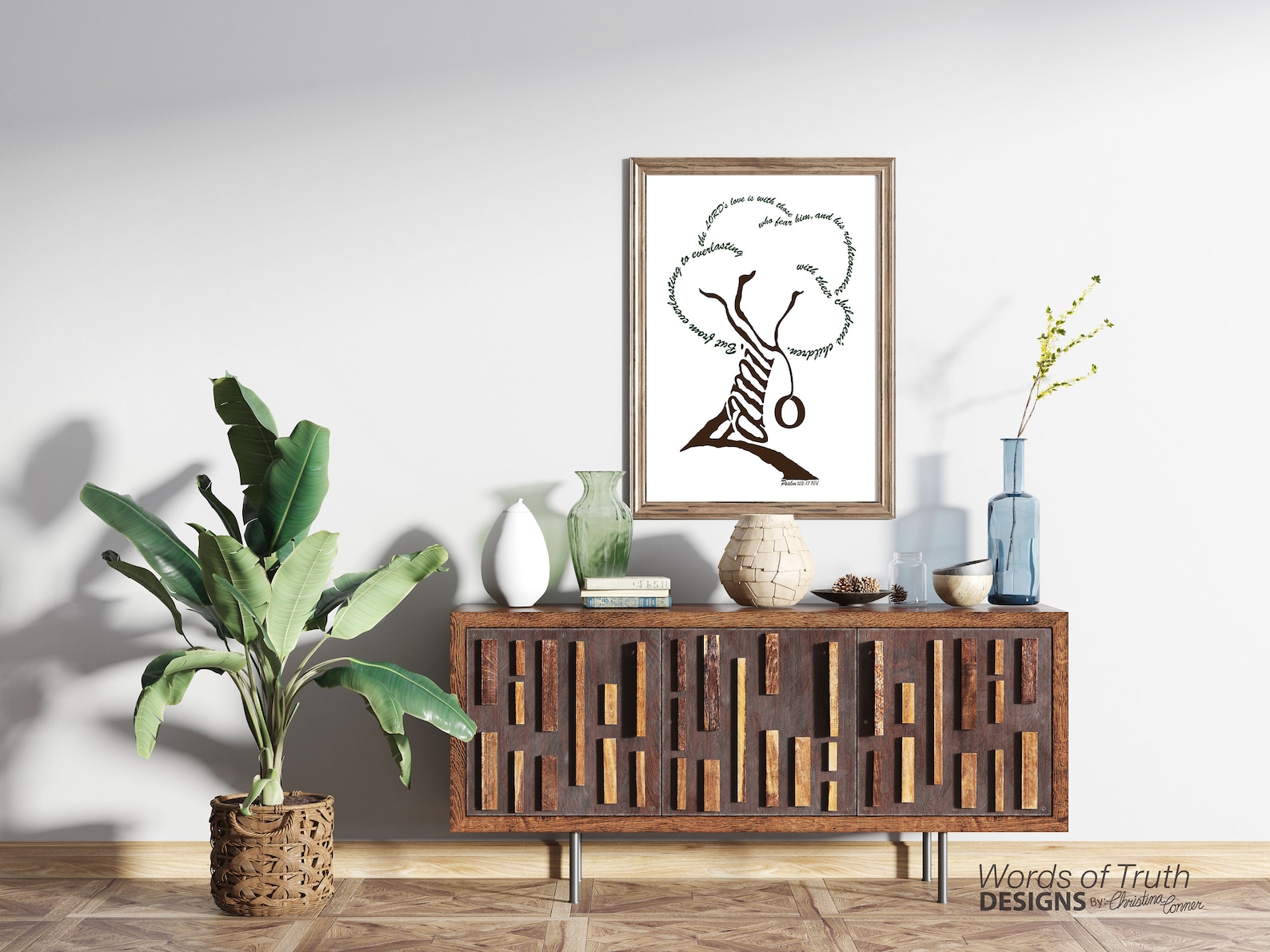 Family Tree Scripture Bible Verse Wall Art Print With Psalm | Etsy