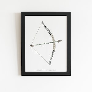 Bow and Arrow Scripture Art Print for Christian Hunter Gift, Bow and ...