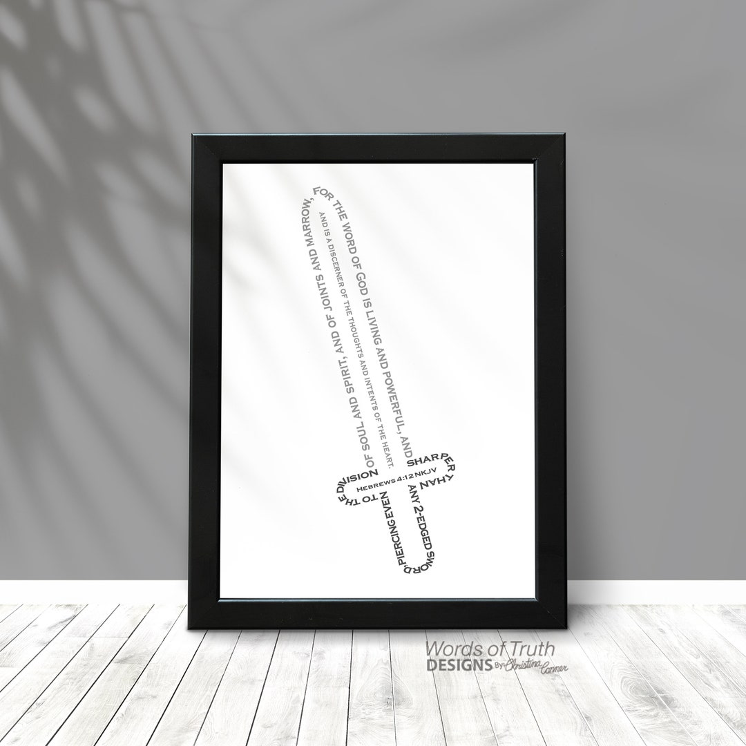 Pastor Appreciation Gift, Two-edged Sword Scripture Art Print With ...