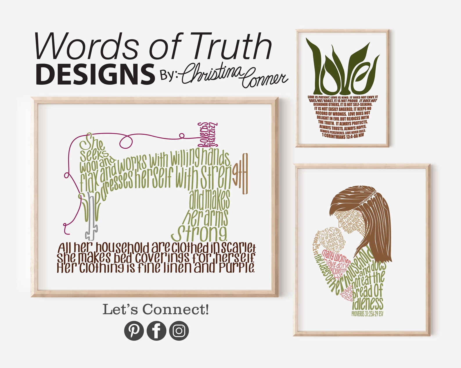 DIGITAL Craft Room Art Print Sewing Machine Bible Verse Word - Etsy