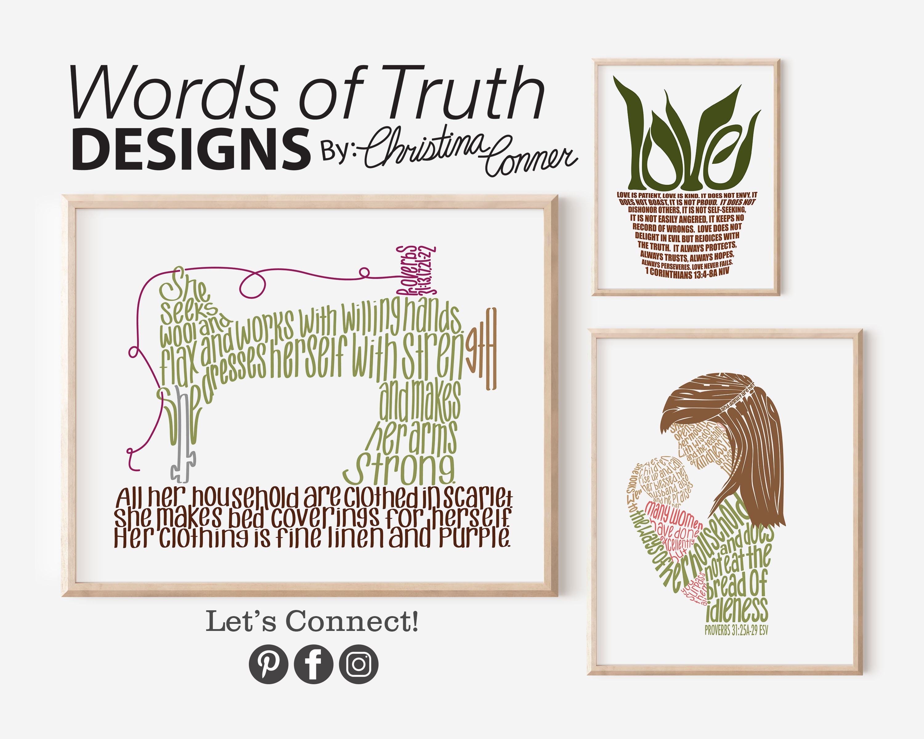 DIGITAL Craft Room Art Print, Sewing Machine Bible Verse Word Art ...