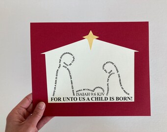 Holy Family Christmas Card With Bible Verse Scripture Word | Etsy