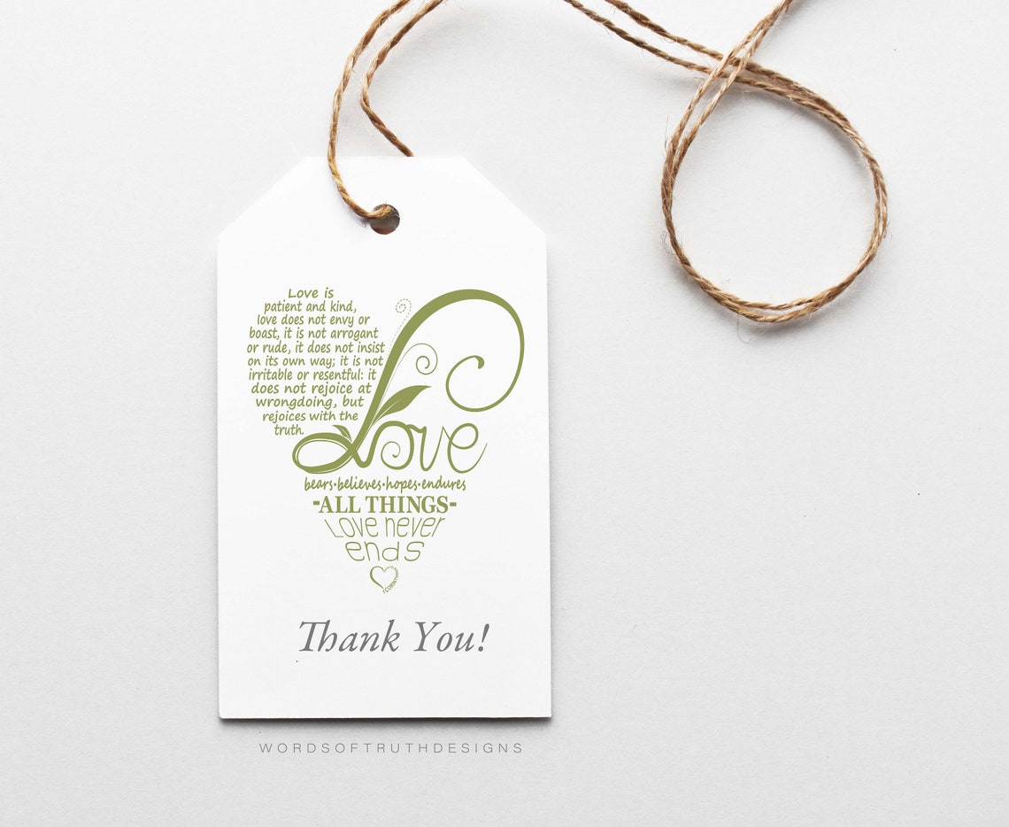 Personalized Wedding Favor Gift Tags Printable With Heart Scripture ...