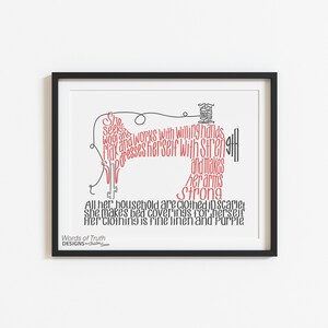 DIGITAL Craft Room Art Print, Sewing Machine Bible Verse Word Art ...
