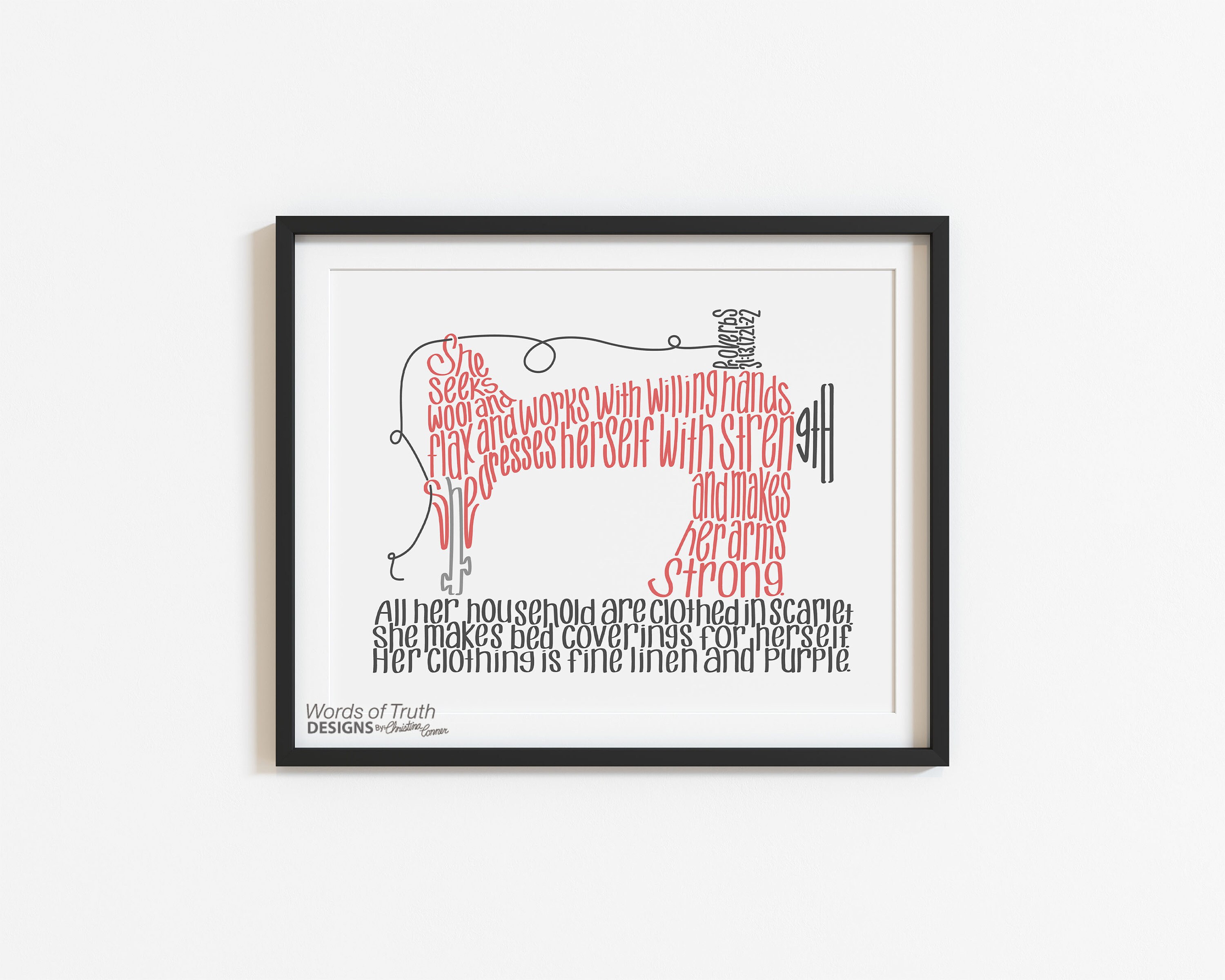 DIGITAL Craft Room Art Print Sewing Machine Bible Verse Word - Etsy