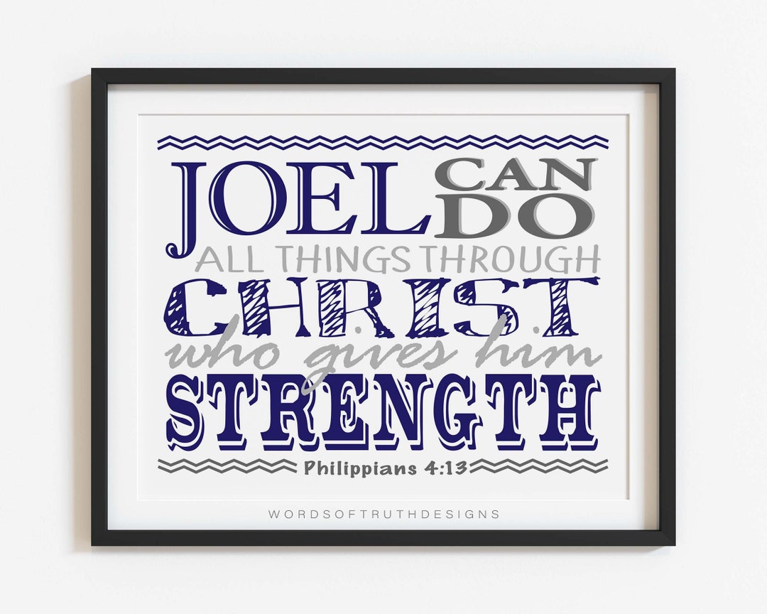Personalized Philippians 4:13 Word Art Print, I Can Do All Things Bible ...