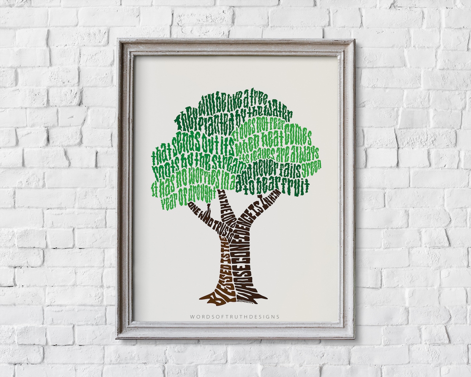 DIGITAL Tree Scripture Wall Art Print, Jeremiah 17:7-8 Blessed is the ...
