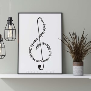 DIGITAL Personalized Psalm 98 Music Treble Clef Bible Verse Word Art ...