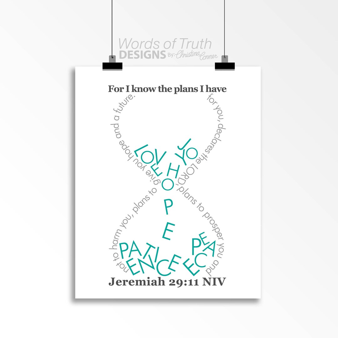 DIGITAL Jeremiah 29:11 Plans I Have for You Wall Art, Hourglass ...
