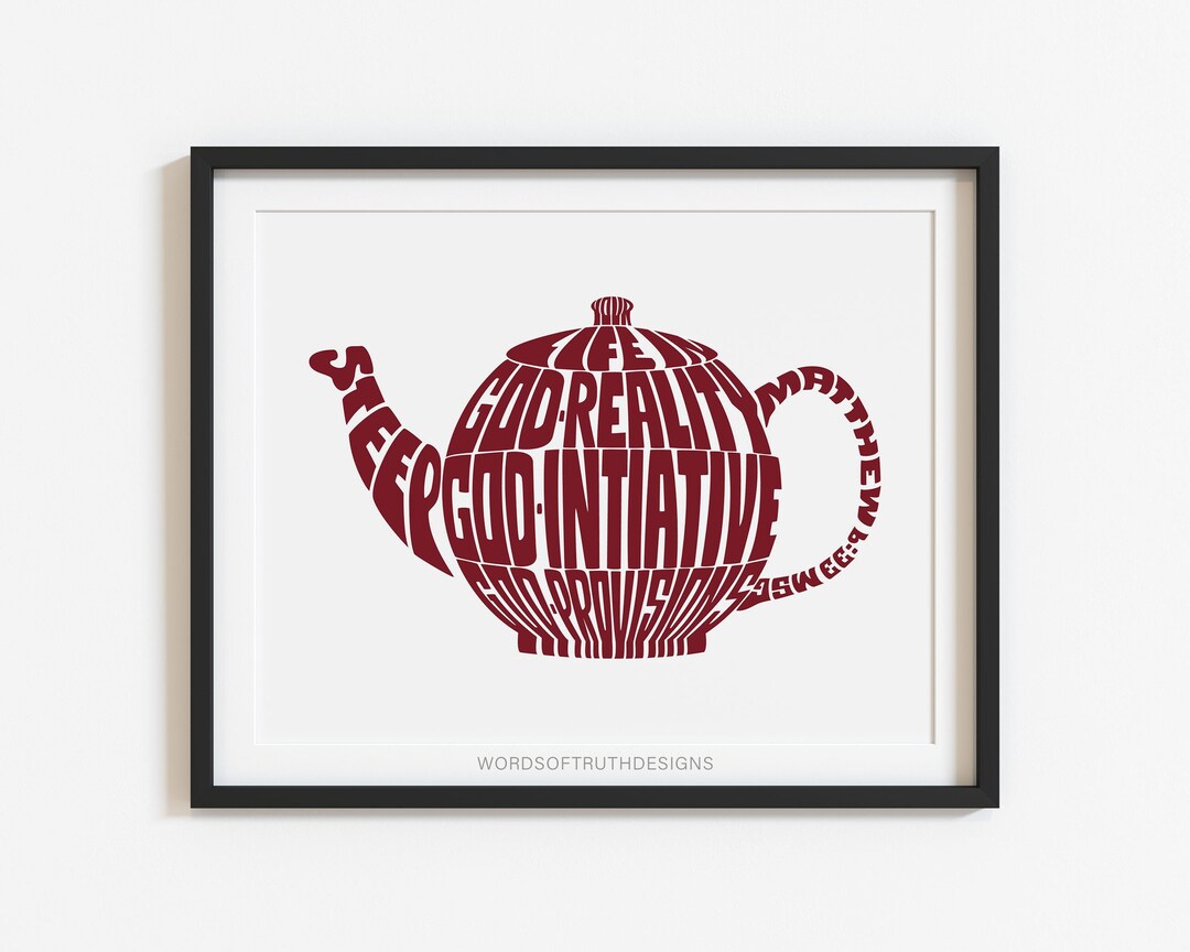 Teapot Modern Christian Art Matthew 6:33 Scripture Bible - Etsy