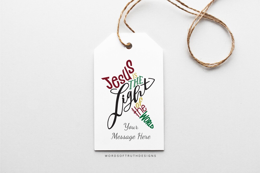 Personalized Christmas Gift Tags Printable With Star Scripture Word Art ...