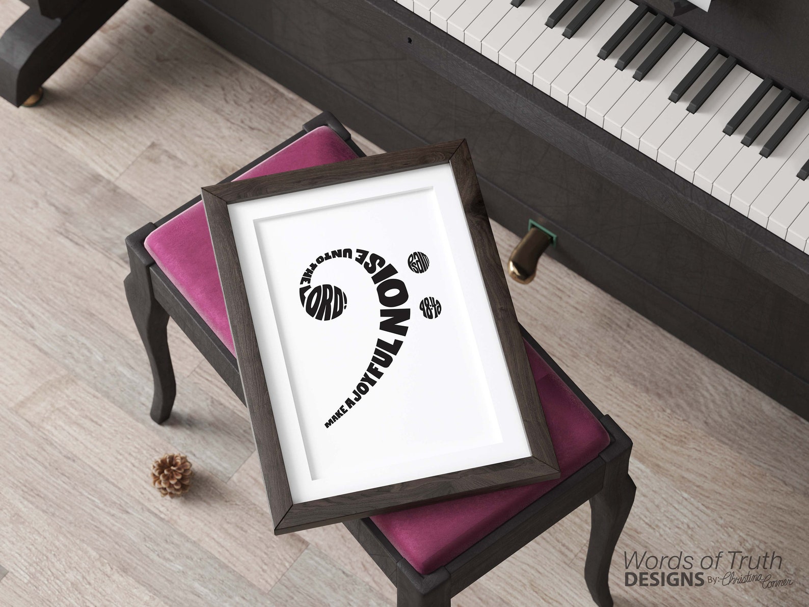 DIGITAL Bass Clef Music Scripture Bible Verse Word Art for | Etsy