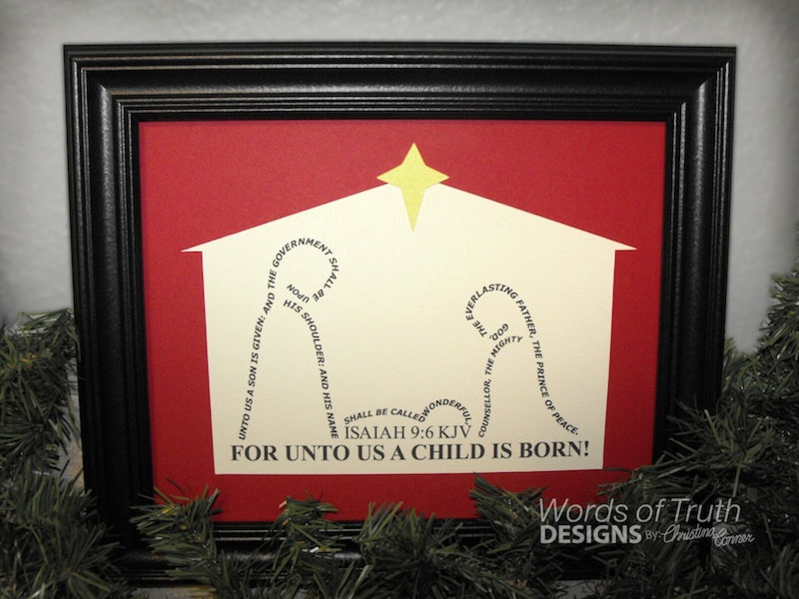 Nativity Scene Christian Art Holy Family Isaiah 9:6 for Unto | Etsy