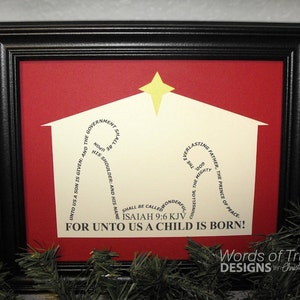 Nativity Scene Christian Art, Holy Family Isaiah 9:6 for Unto Us A ...
