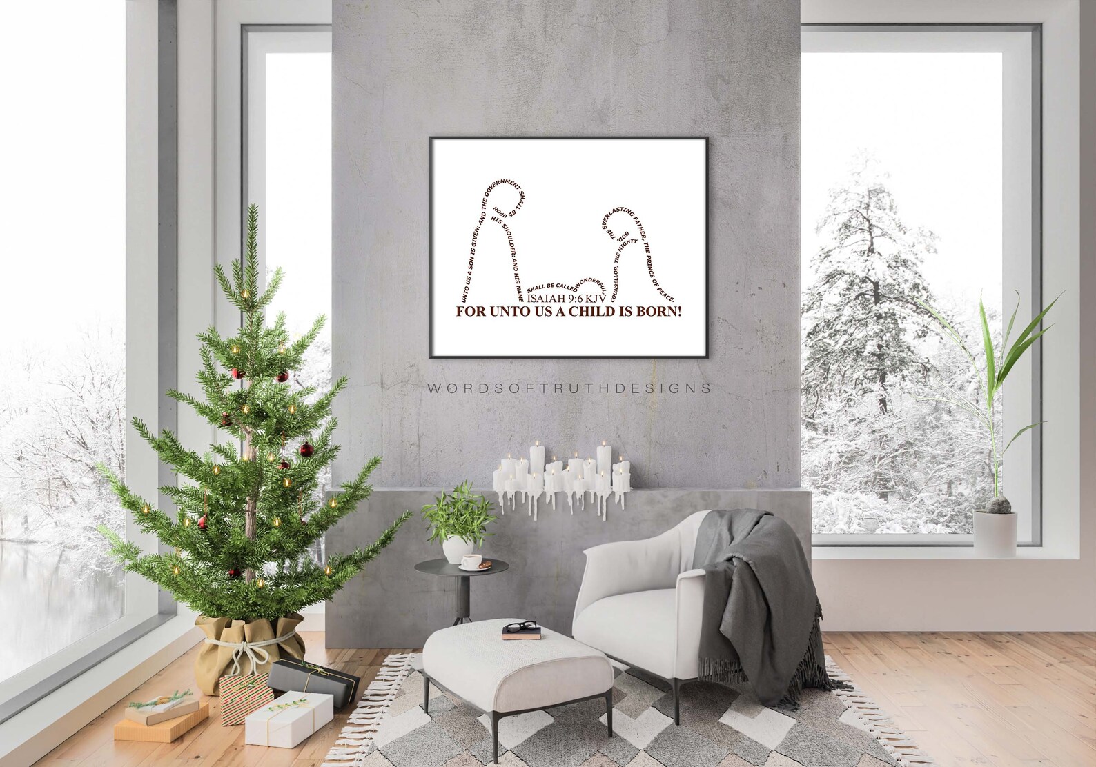 DIGITAL Holy Family Scripture Bible Verse Word Art Printable, Isaiah 9: ...