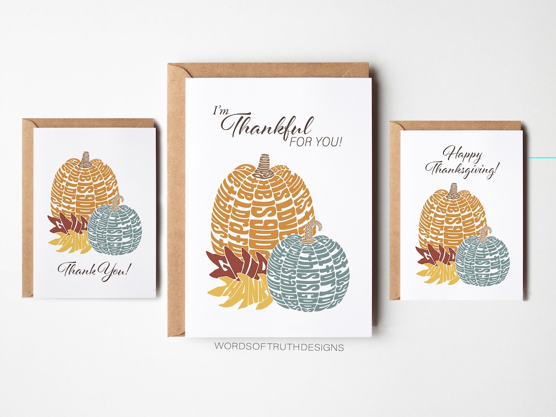 DIGITAL Set of 3 Printable Fall Thank You Cards, in Everything Give ...