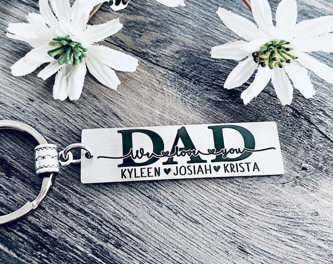 Dad WE LOVE YOU Keychain Dad Keychain Dad New Dad Gift First Fathers ...