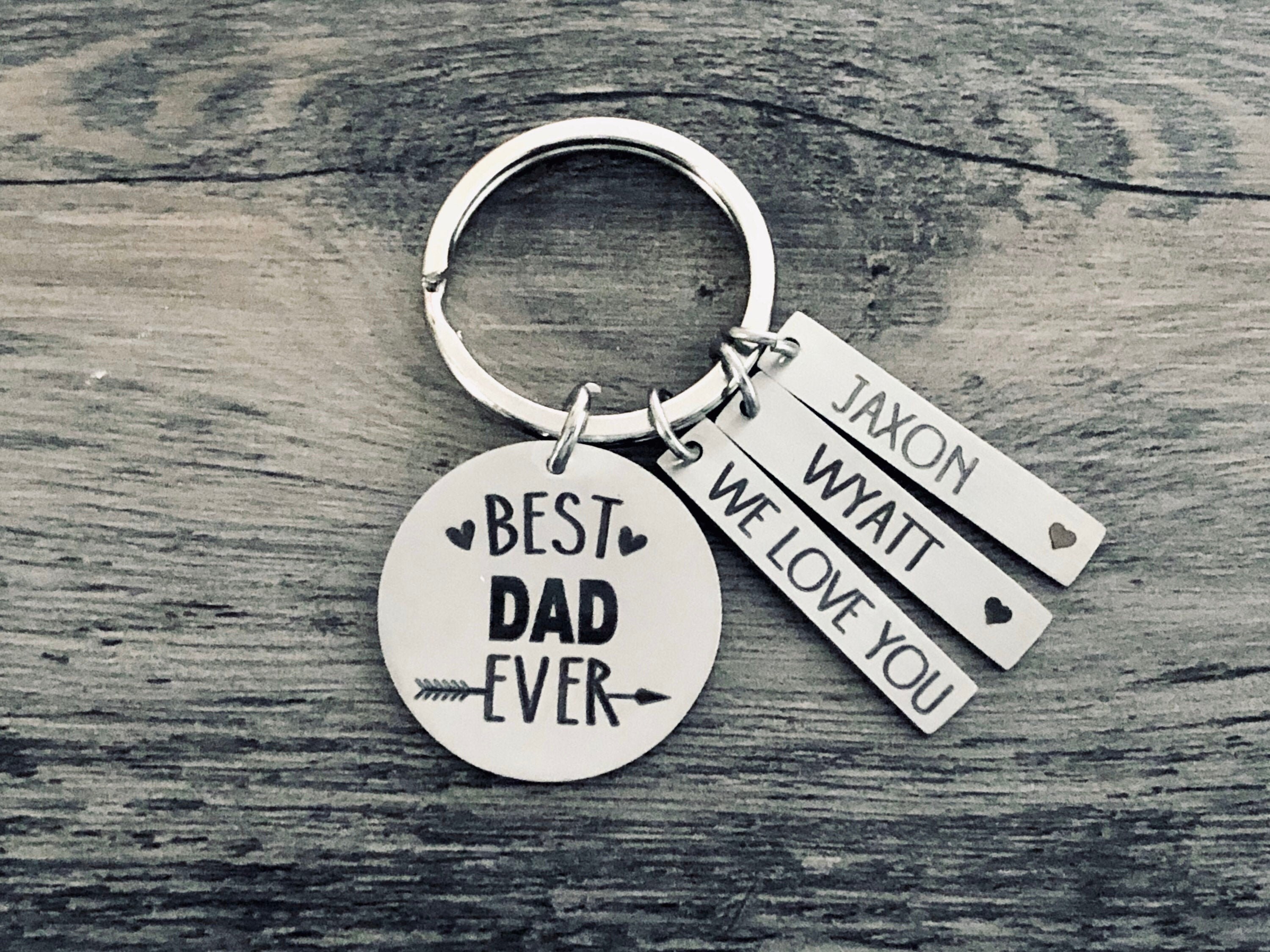 Keychain for Dad • Dad Gift Keychain Key Chain • BEST DAD EVER • #1 Dad ...