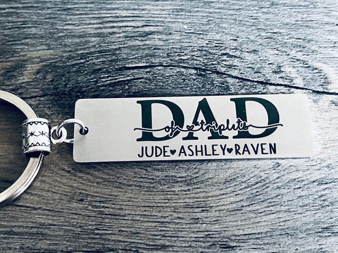DAD of TRIPLETS Keychain • Triplets Dad • Daddy • New Daddy Gift ...
