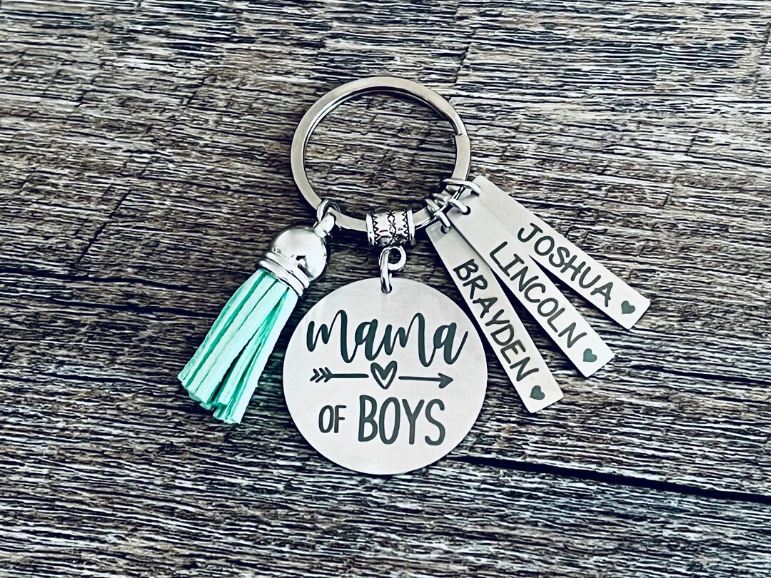 BOYS Mom MAMA of BOYS Keychain Mom of Boys Keychain Key Chain Mama of ...