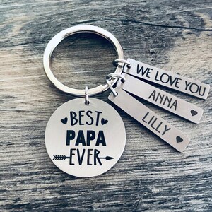 Papa Gift Keychain Key Chain • BEST PAPA EVER • #1 Papa • Father's Day ...