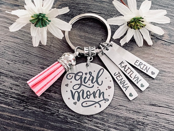 GIRL MOM Keychain Key Chain Mom of Girls Keychain Girl Mom | Etsy