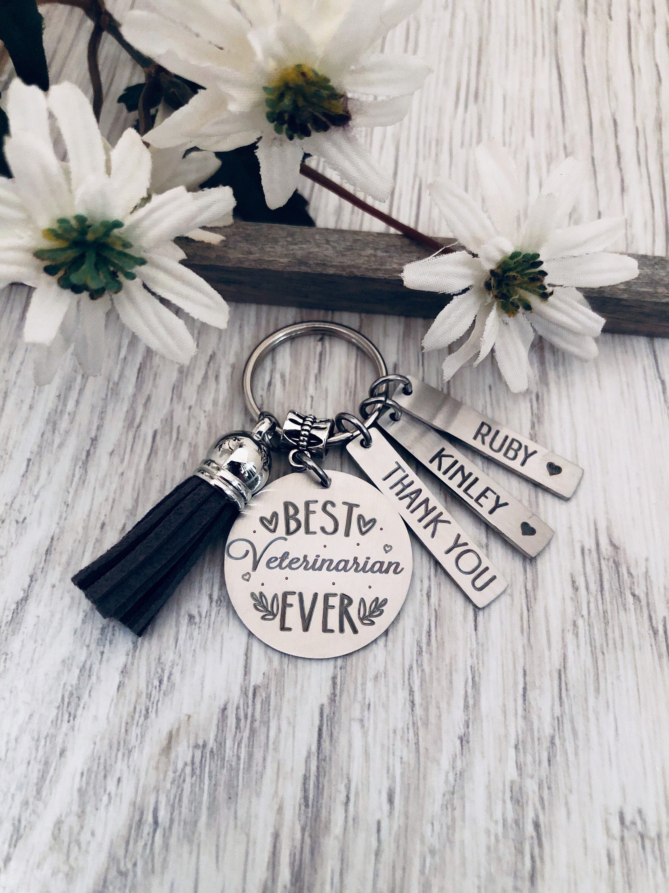 Veterinarian Gift Keychain Key Chain BEST VETERINARIAN EVER | Etsy