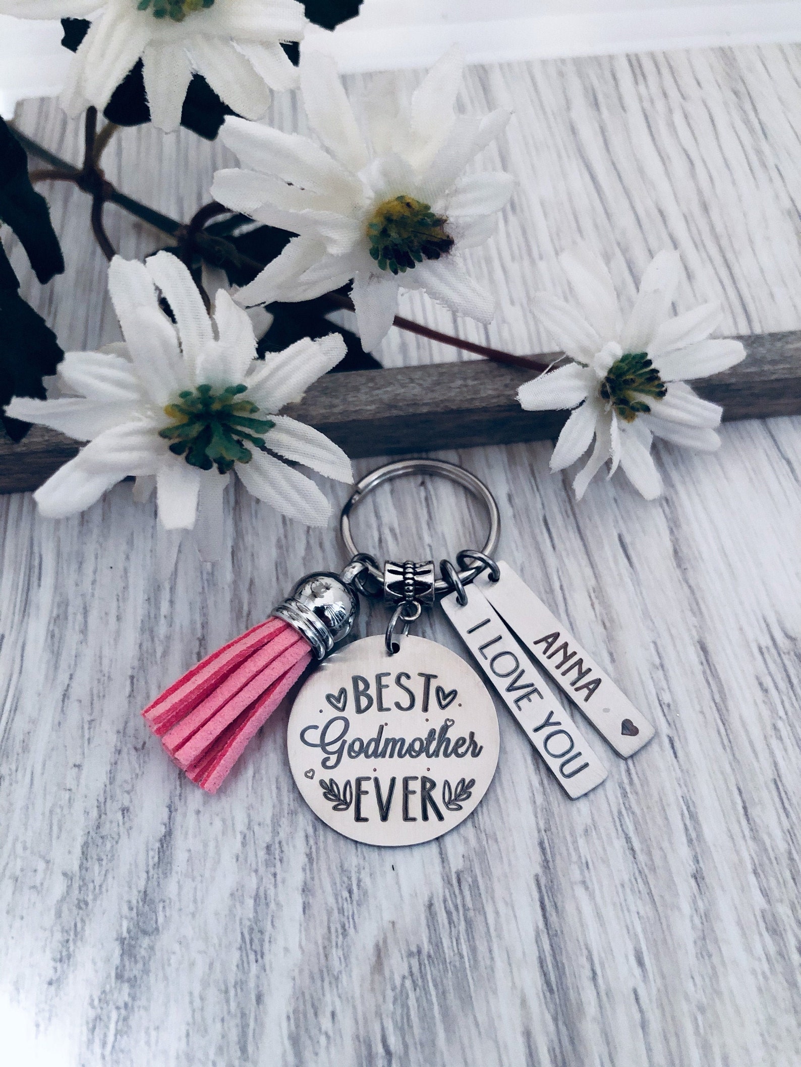 Godmother Gift Keychain Key Chain BEST GODMOTHER EVER 1 | Etsy