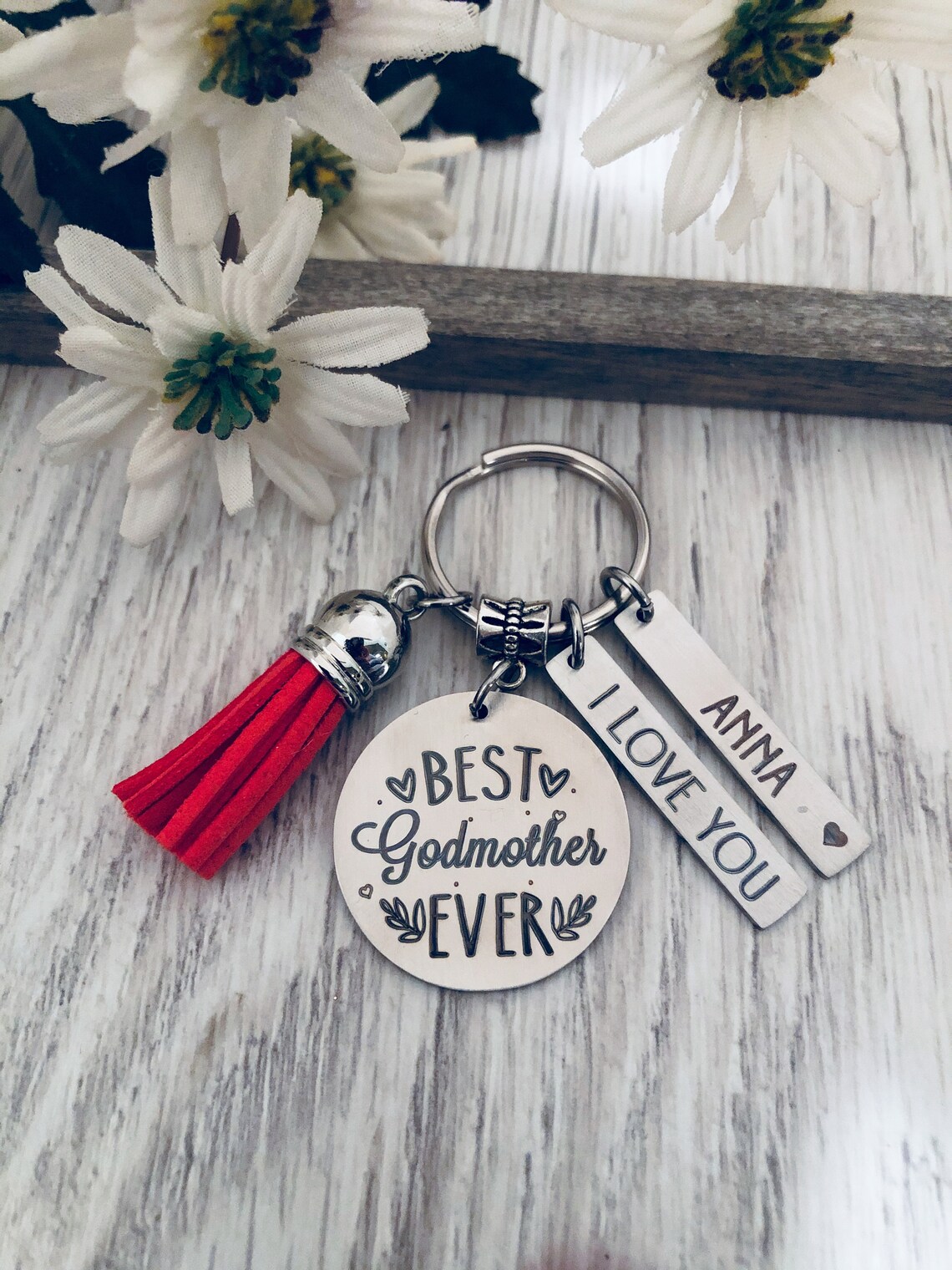 Godmother Gift Keychain Key Chain BEST GODMOTHER EVER 1 | Etsy