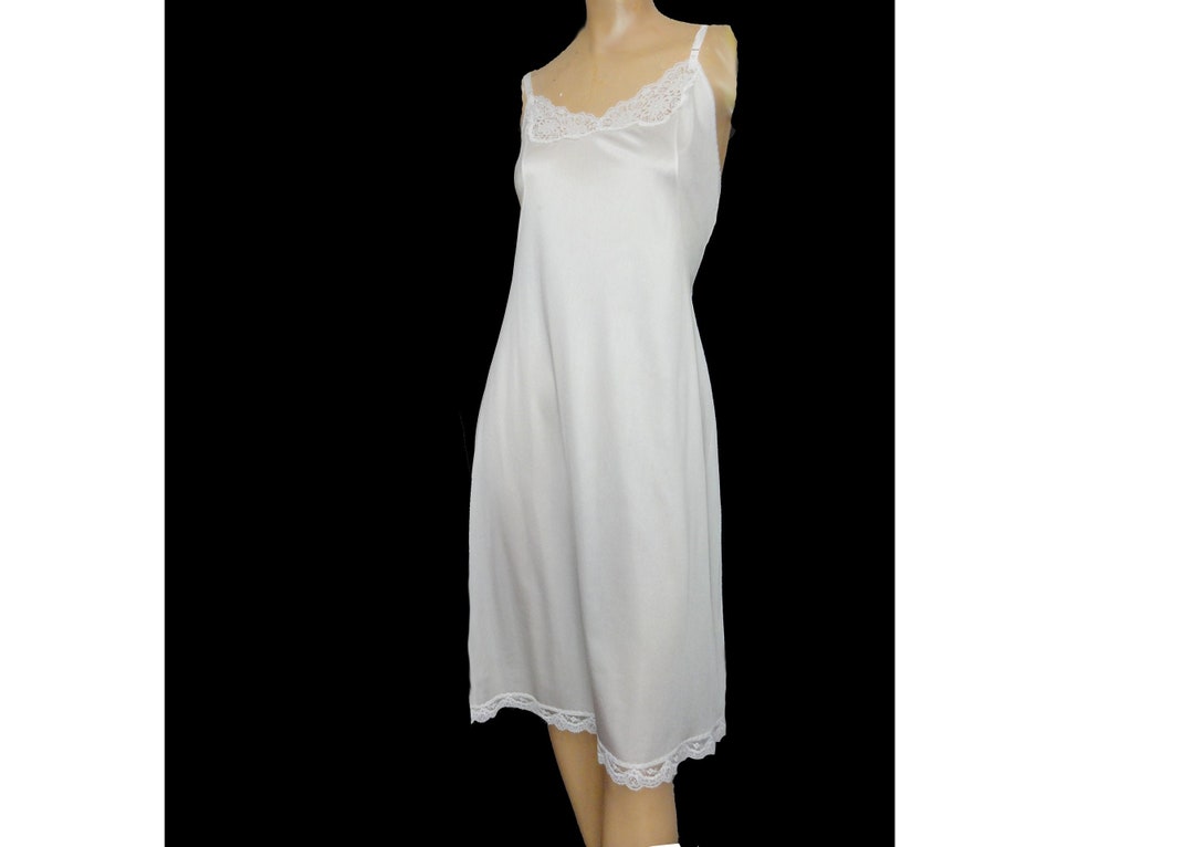 Vintage 1970s Slip Sears Anti Cling Nylon Bridal White Lacy Bombshell ...