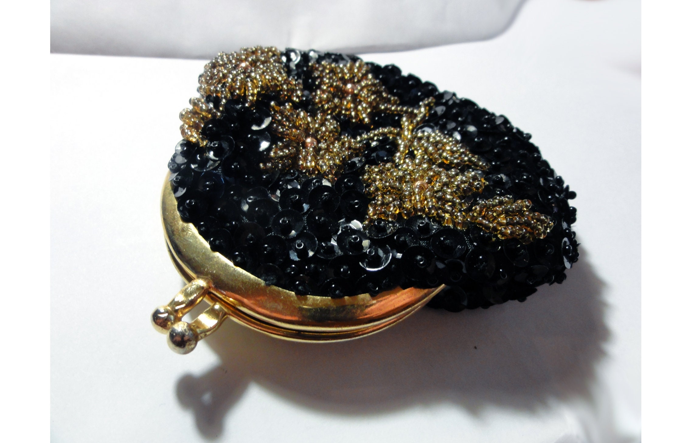 Black Beaded Sequin Mini Purse Vintage 60s Coin Purse with | Etsy