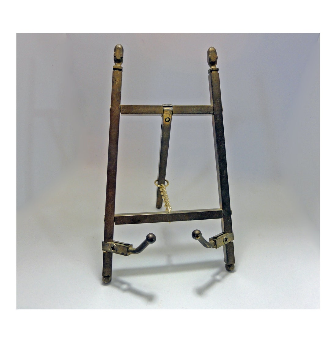 Vintage 1970s Solid Brass Small Easel for Photos or Plates Acorn ...