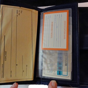 Vintage 70s Long Wallet /checkbook Credit Card Holder NOS Navy Blue ...