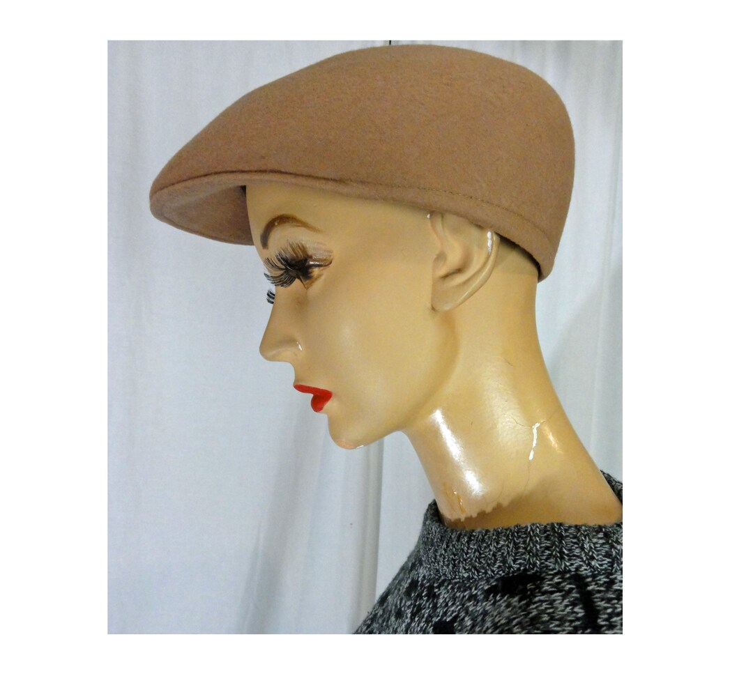 Vintage 1970s Cuffley Hat Camel Tan 100% Wool Lippincott\ascot Cap ...