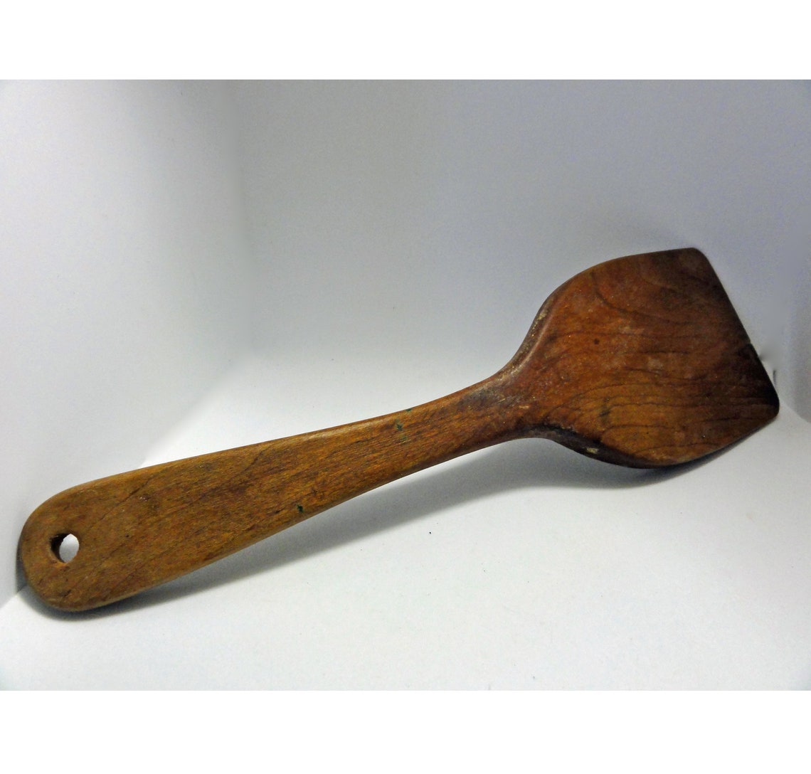 Vintage Wooden Spatula Primative Spoon Rustic Scraper Paddle Farmhouse ...