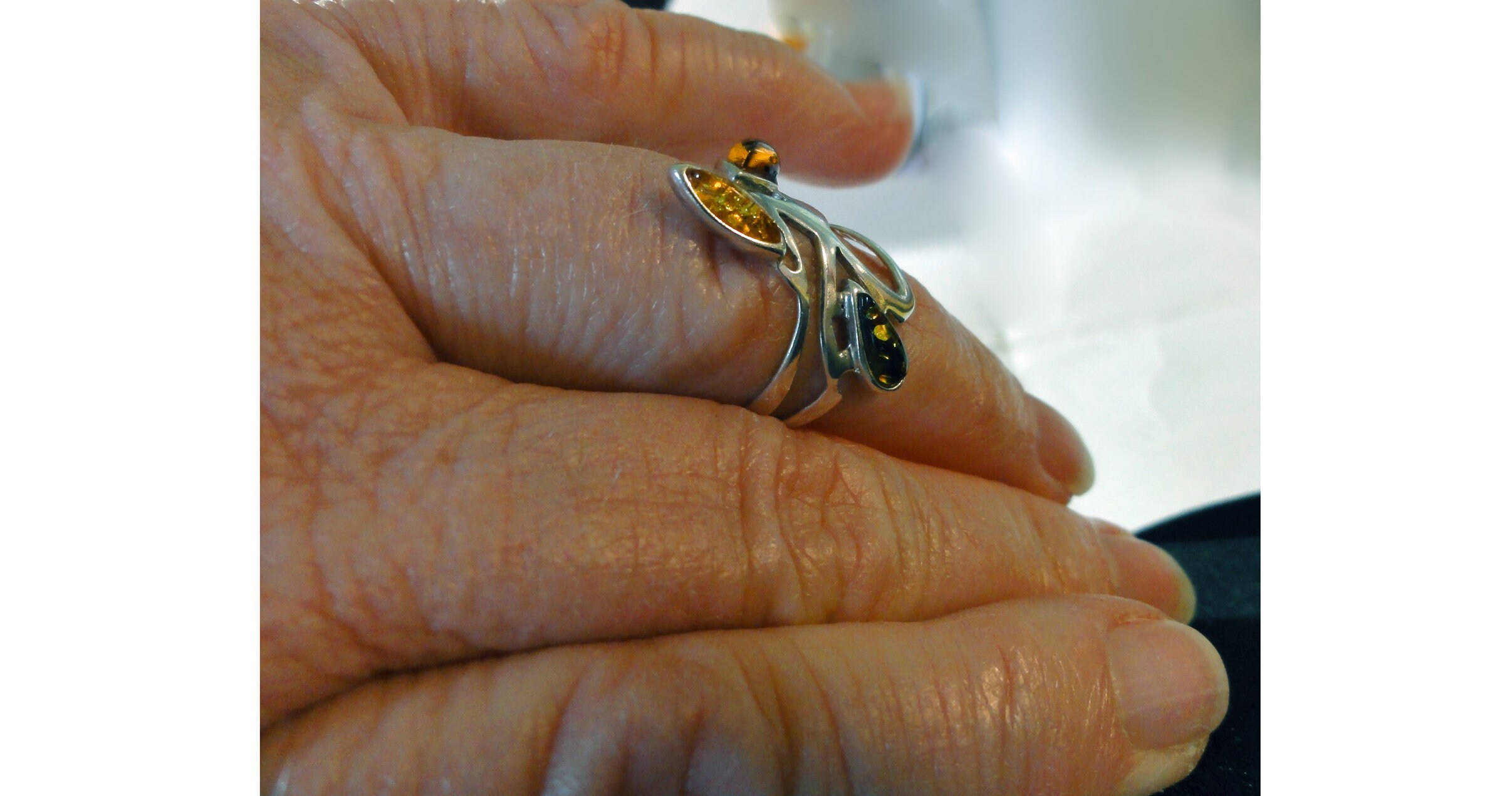 Vintage Avant Garde Statement Ring Multi Color Three Stone Silver - Etsy
