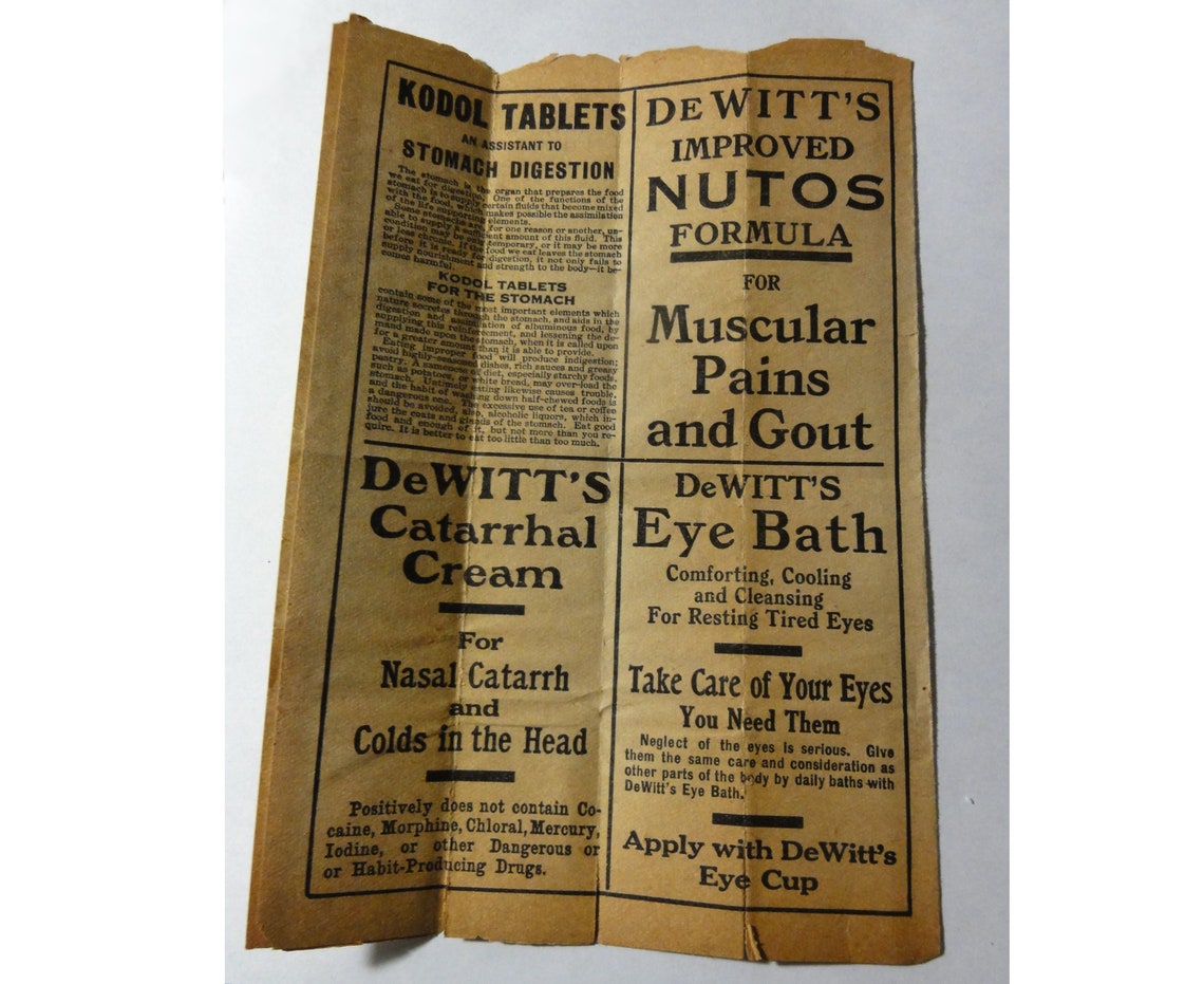 Antique Brochure Pamphlet Dewitt's Pills A Diuretic Stimulant for the ...