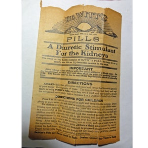 Antique Brochure Pamphlet Dewitt's Pills A Diuretic Stimulant for the ...