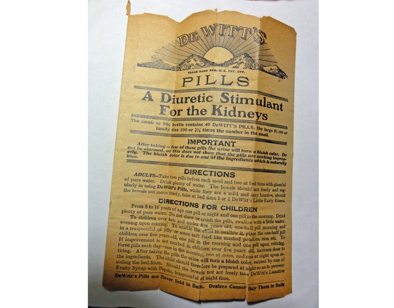 Antique Brochure Pamphlet Dewitt's Pills A Diuretic Stimulant for the ...