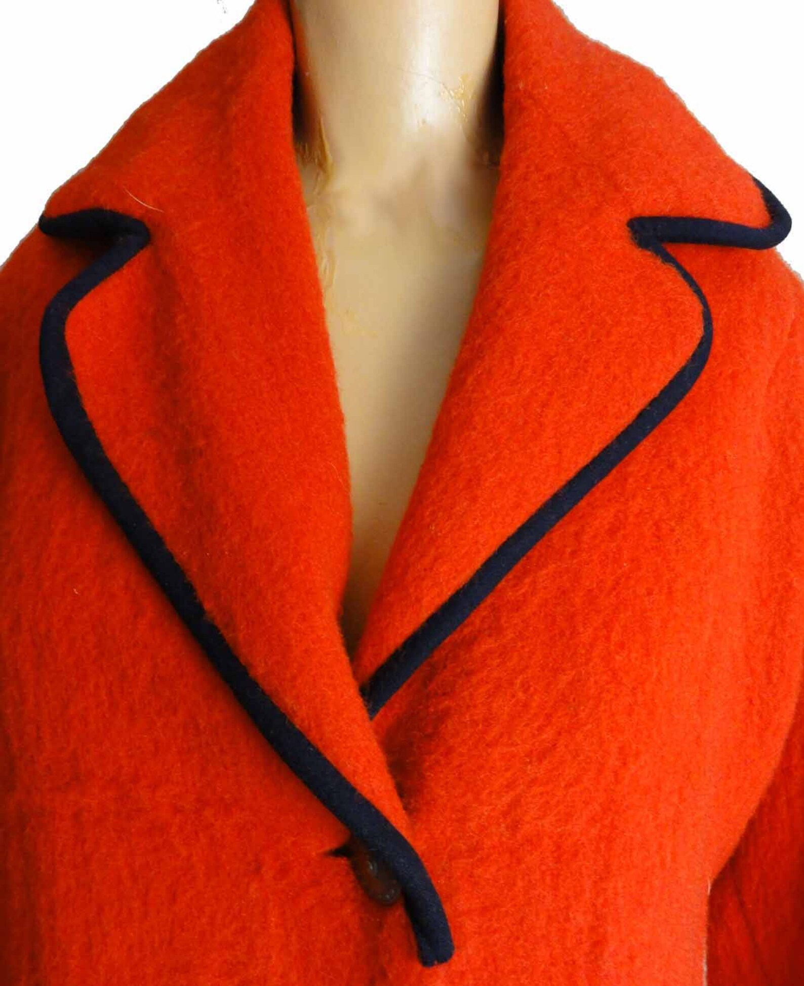 Red Wool Coat Vintage 50s Coat Nordic Stroller Car Coat XL | Etsy