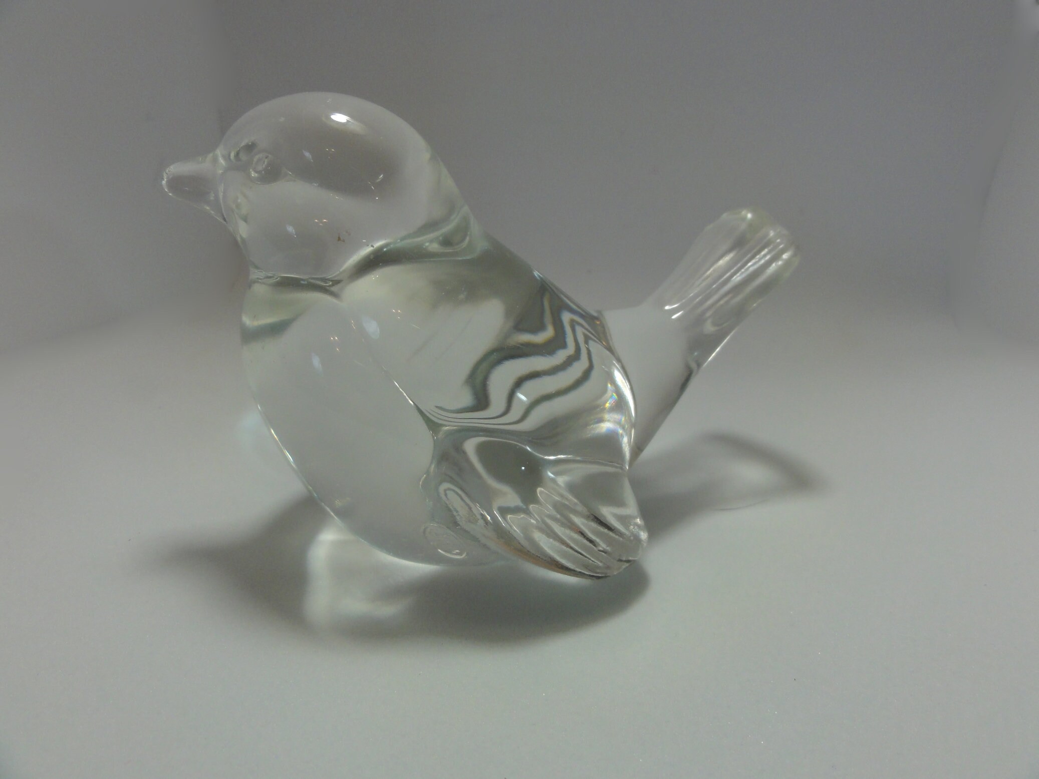 Vintage 1980s Fenton Bird Figurine Paperweight Clear Crystal Glass 3 ...