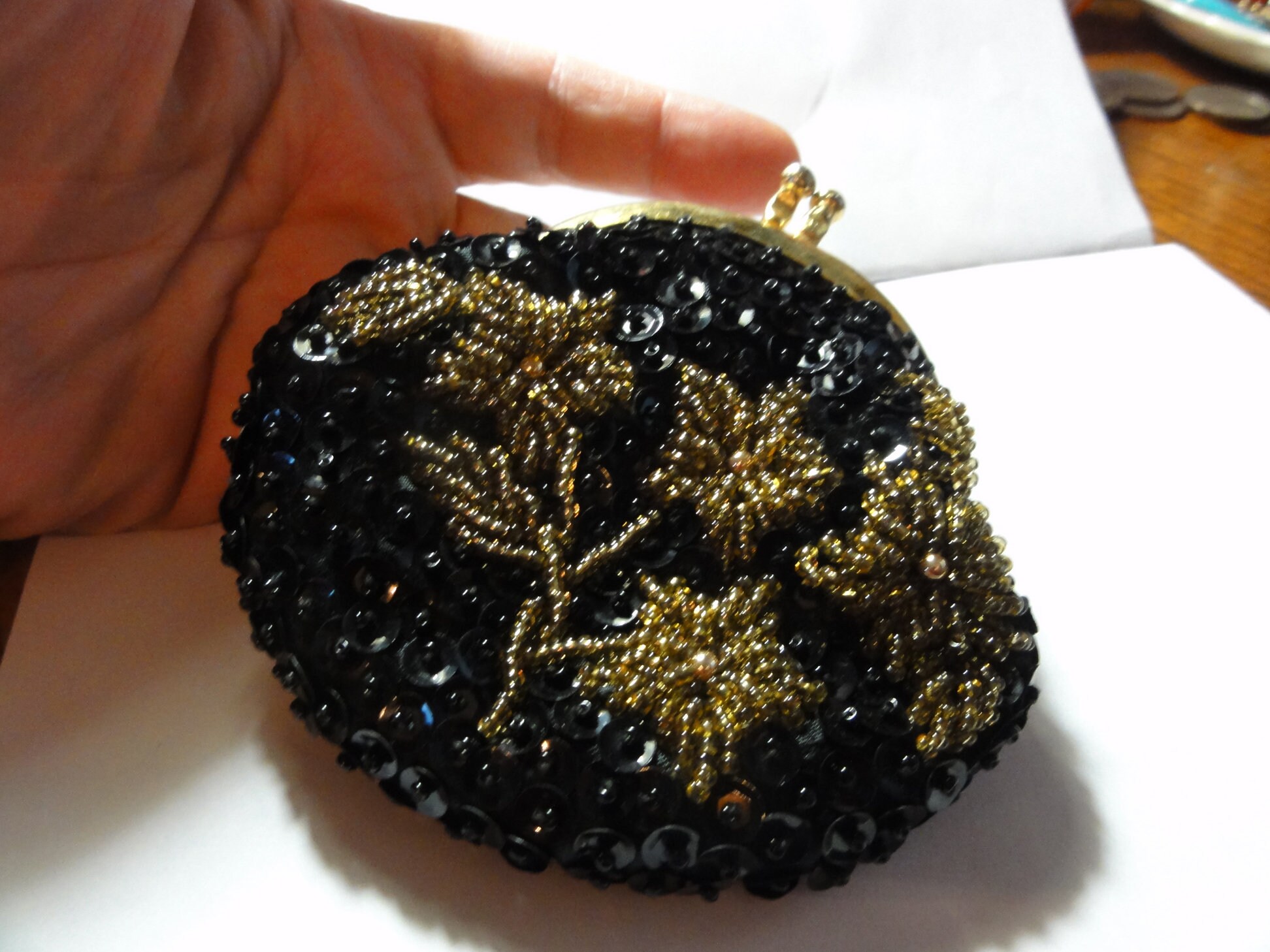 Black Beaded Sequin Mini Purse Vintage 60s Coin Purse with | Etsy